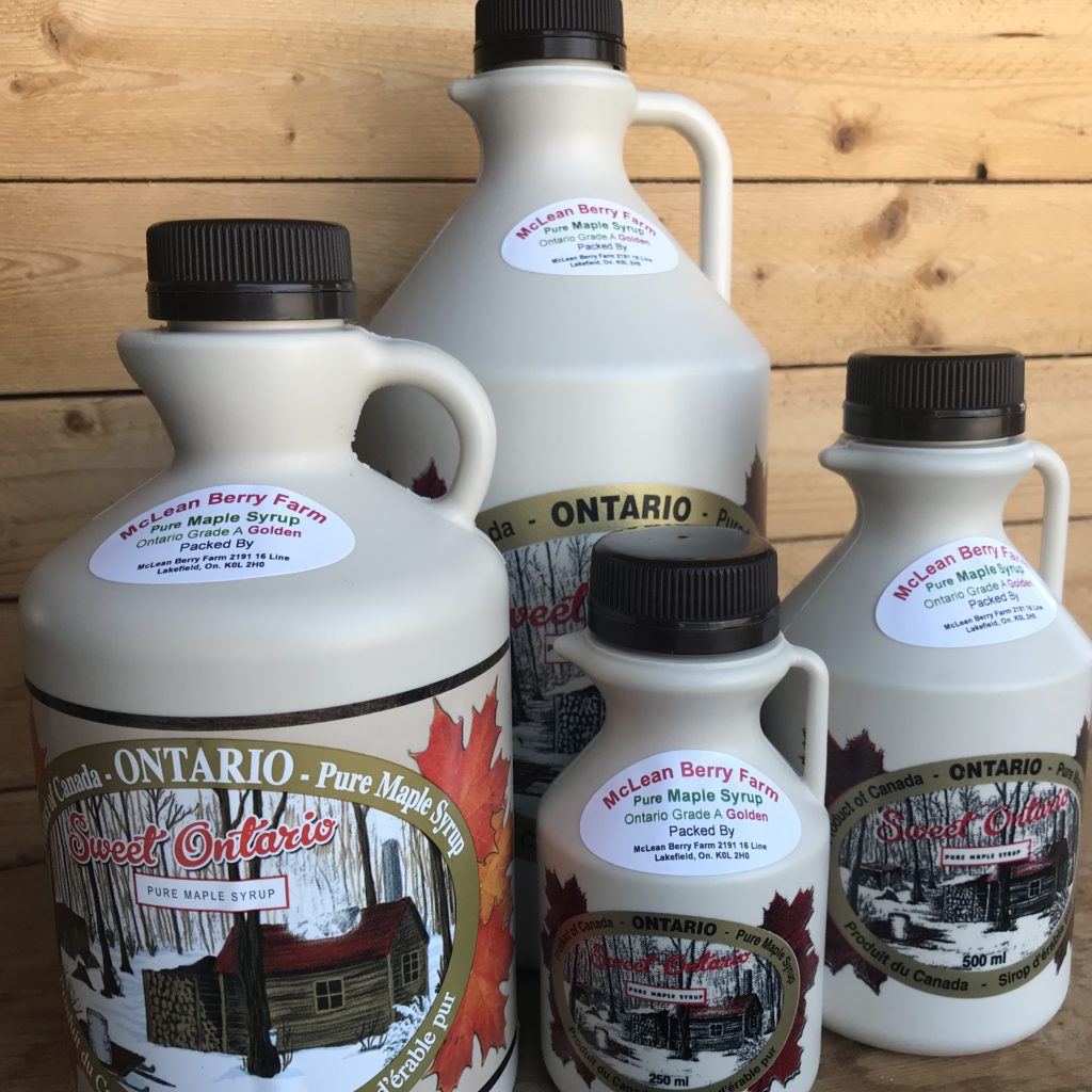Maple Syrup Plastic Bottles - McLean Berry Farm Shop
